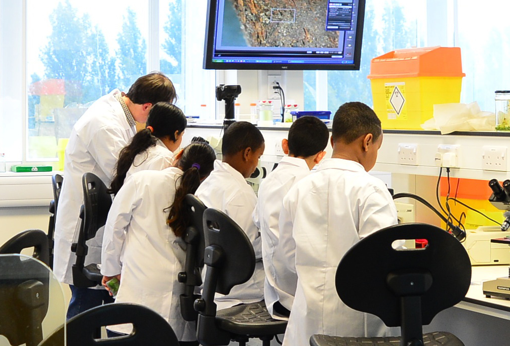 Microscope workshops inspire local school children